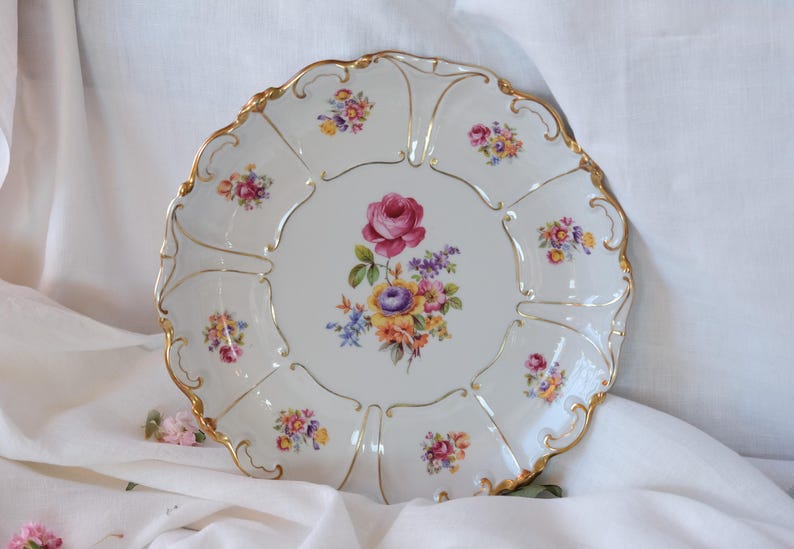 Exquisite Cake Dessert Set JL Menau Large Porcelain Tray With 6 Plates ...