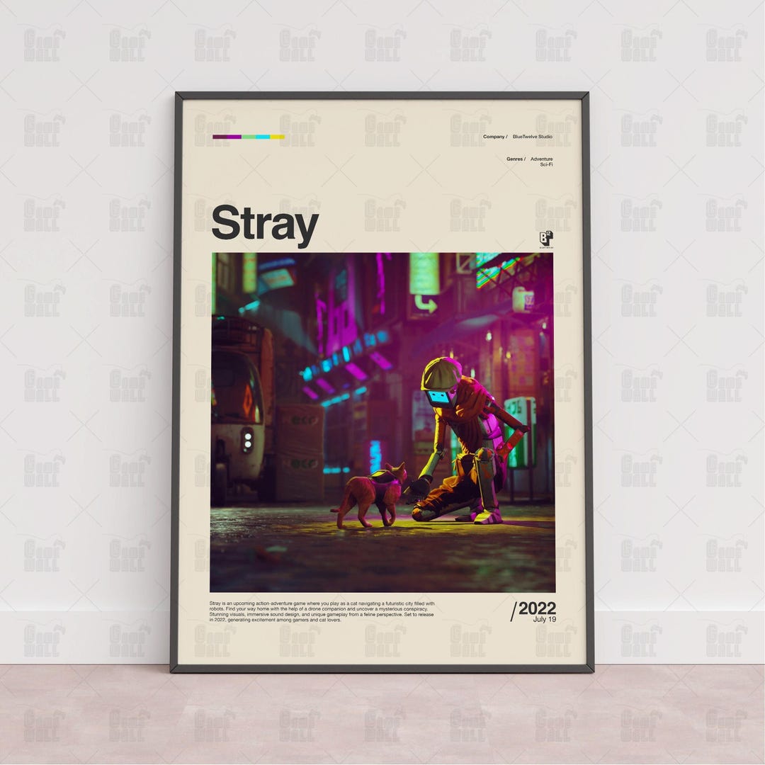 Stray Poster, Gaming Room Poster, Gaming Wall Poster, Gaming Print ...