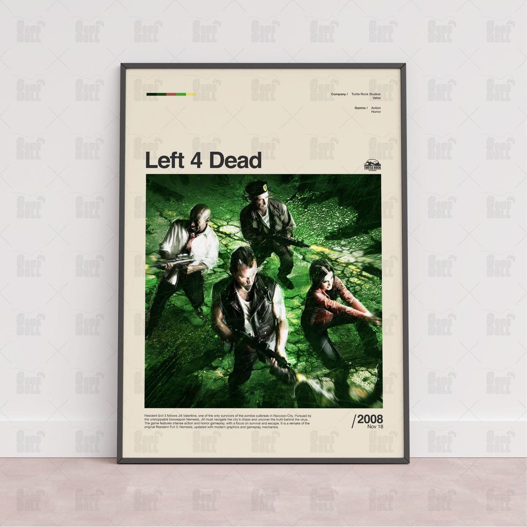 Left 4 Dead Poster, Gaming Room Poster, Gaming Wall Poster, Gaming ...