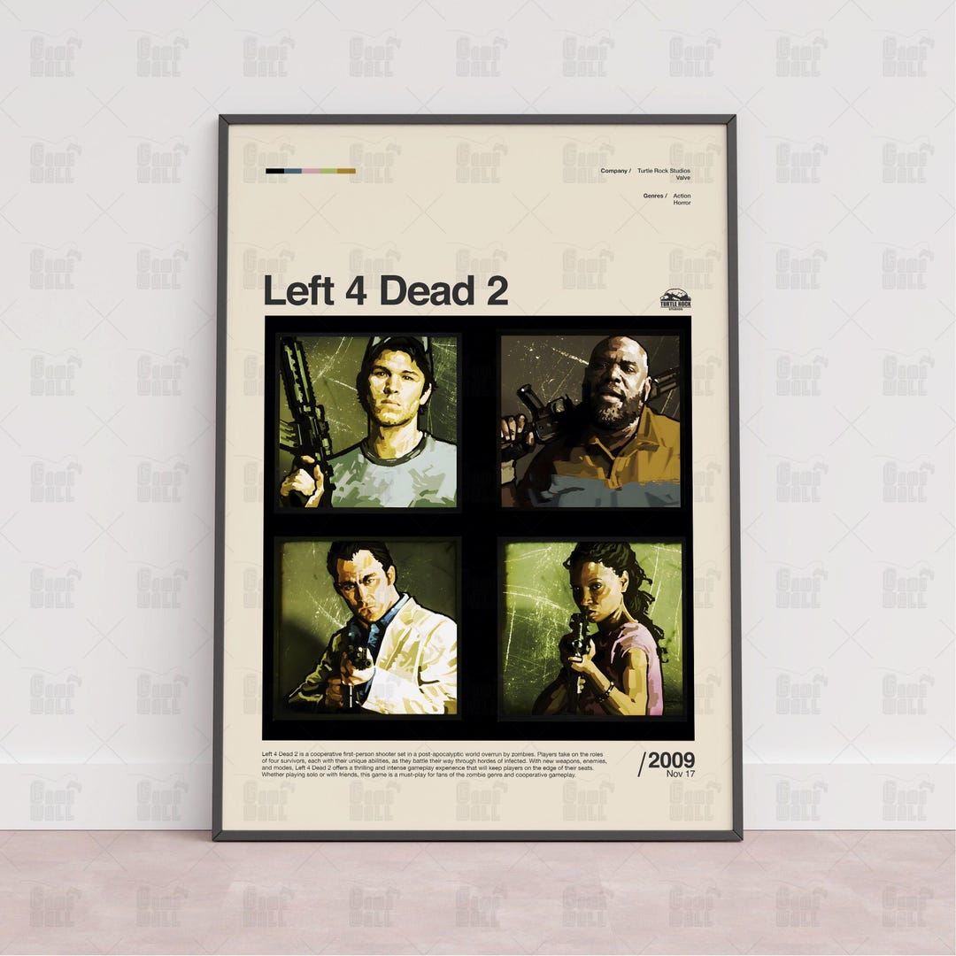 Left 4 Dead 2 Poster, Gaming Room Poster, Gaming Wall Poster, Gaming ...