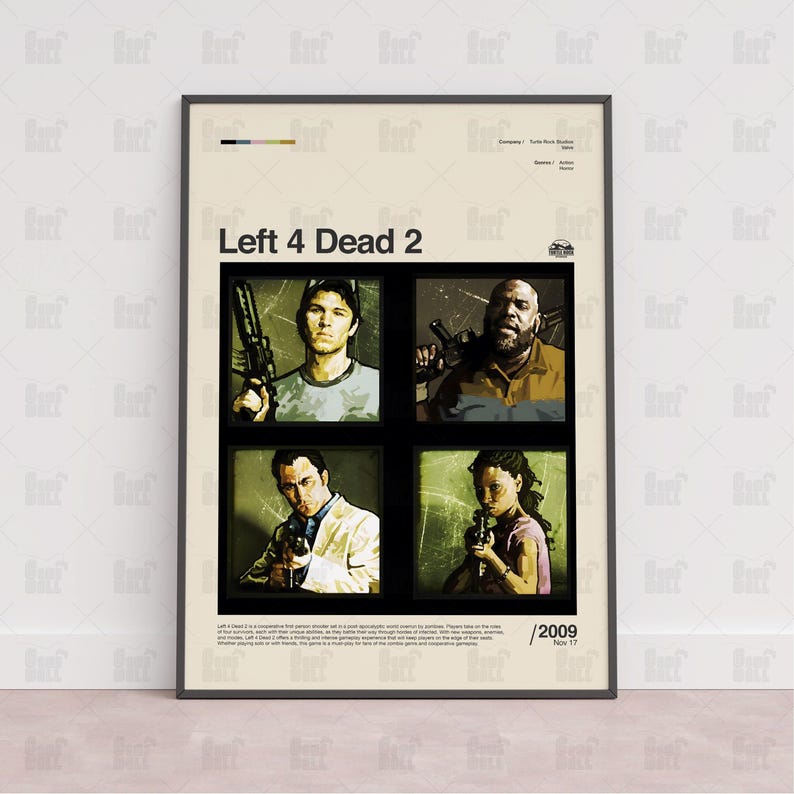 Left 4 Dead 2 Poster, Gaming Room Poster, Gaming Wall Poster, Gaming ...