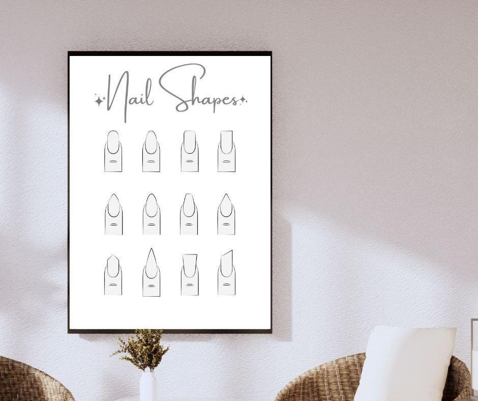 Editable Nail Tech Wall Art | Salon Decor Printable | Minimalist Nail ...