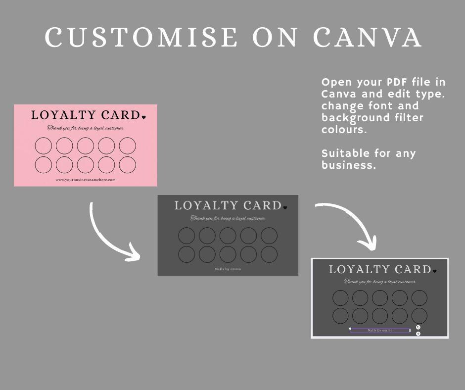 Printable Loyalty Card | Editable PDF | Instant Digital Download - Etsy