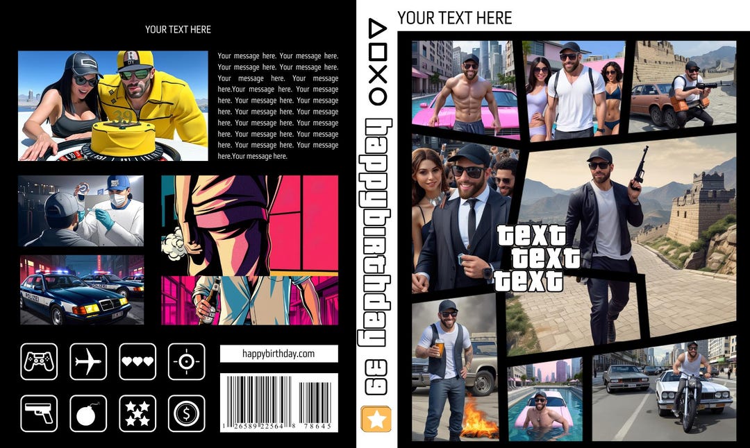 Custom Gta-style Game Box Portrait - Etsy