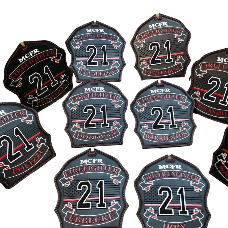Custom Firefighter Helmet Shield – Personalized Leather Gift - Etsy