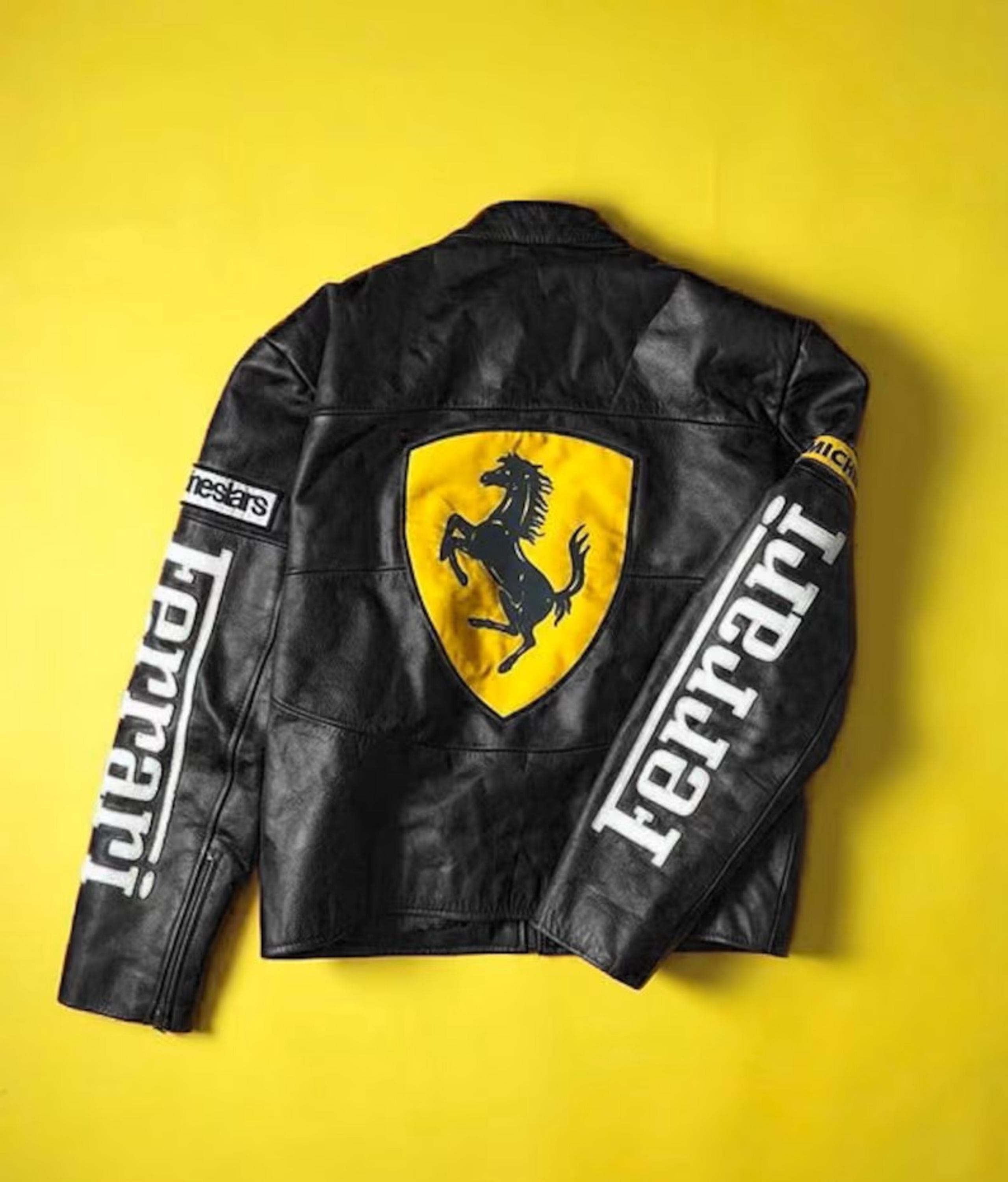 Ferrari Black Racing Motorbike Leather Jacket - Etsy