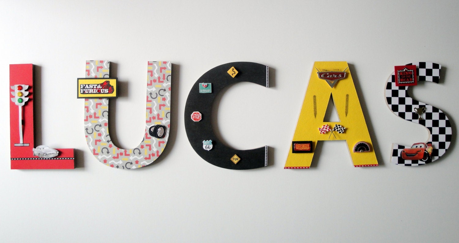 Disney Cars Custom Wall Letters Disney Cars Boys Room Decor - Etsy