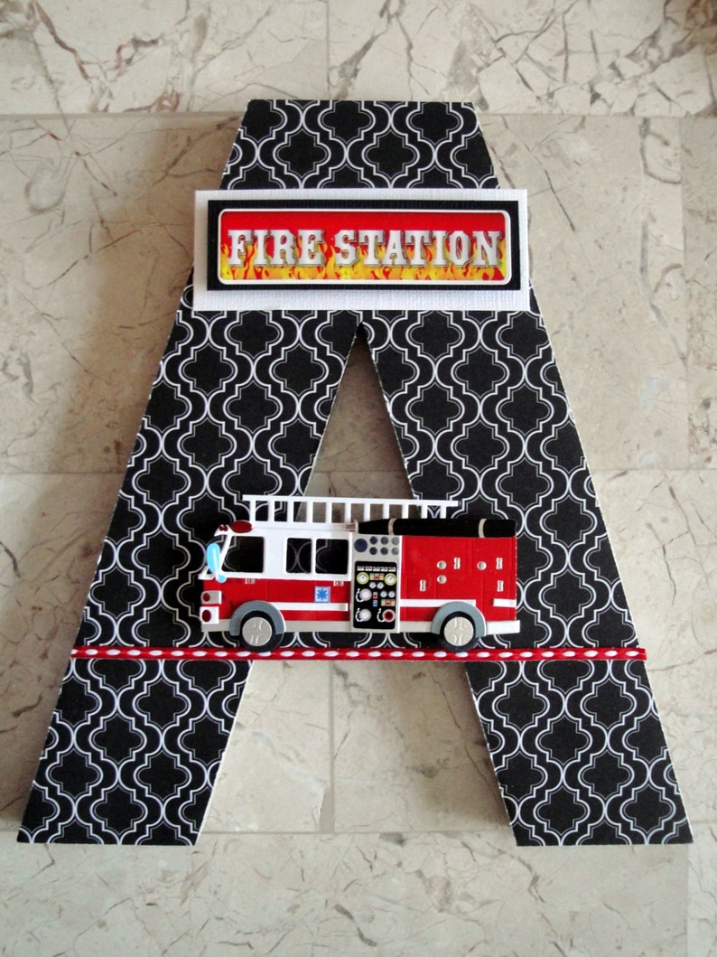 Fire Truck Wall Letters Fire Fighter Fire Station Wall Decor - Etsy