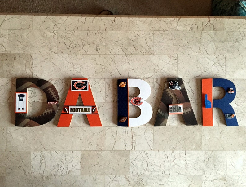 Chicago Bears Bar Wall Letters NFL Football Sports | Etsy