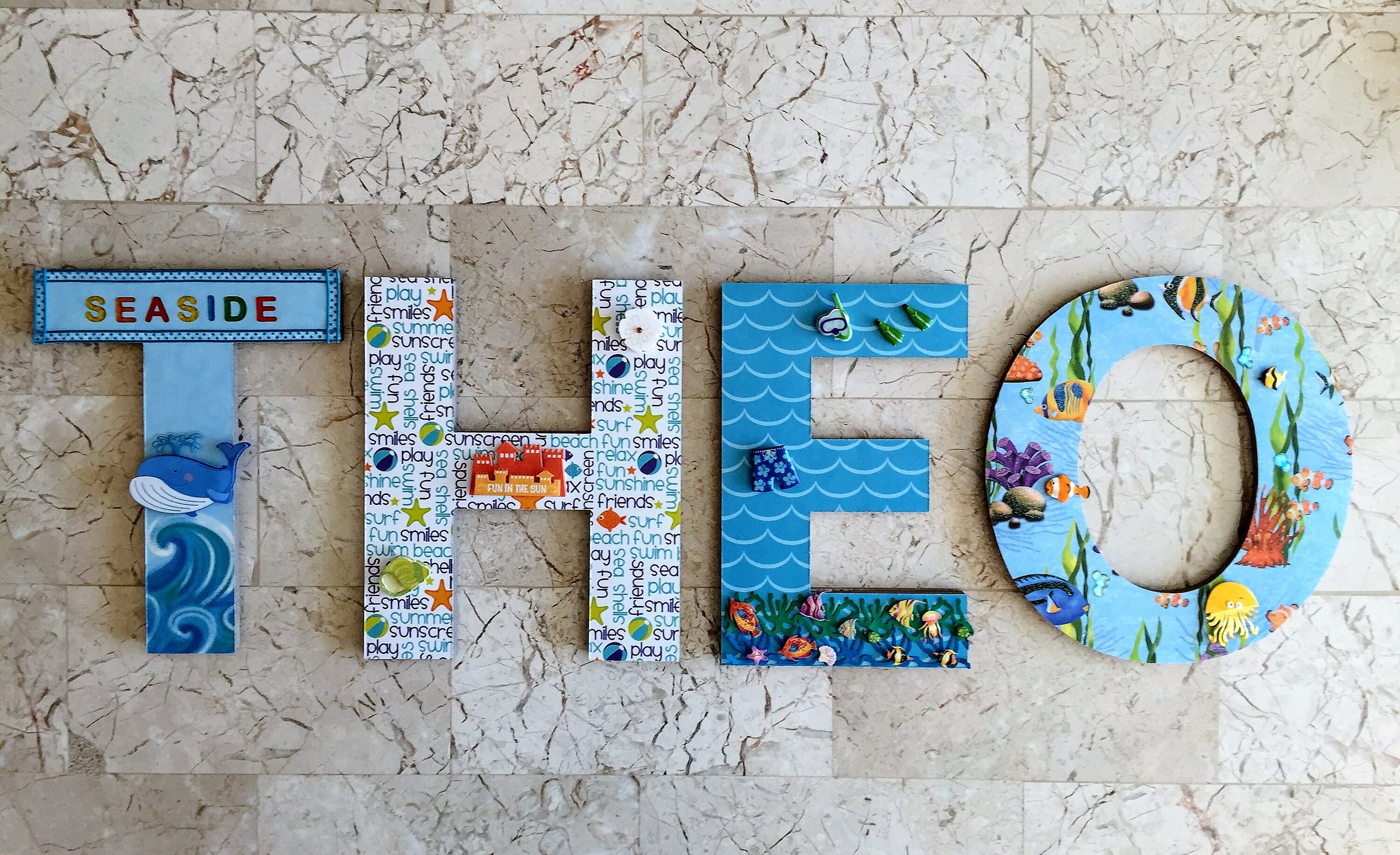 Under the Sea Kids Name Letters Custom Wall Letters Whale | Etsy UK