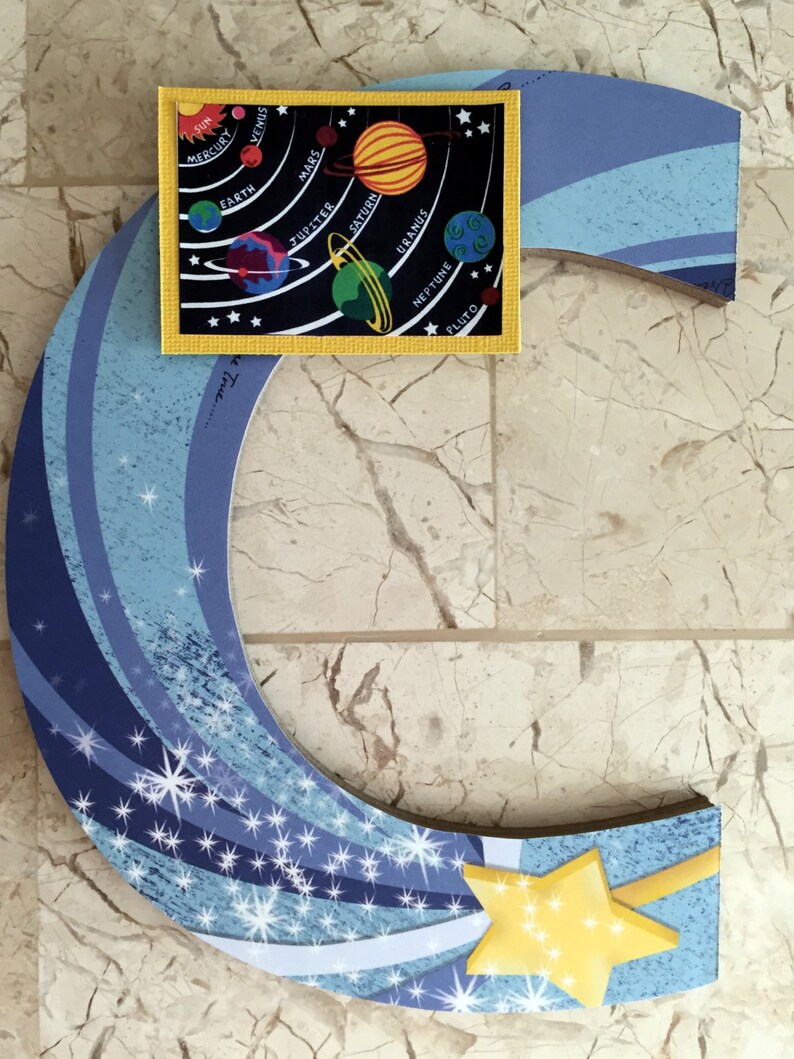 Outer Space/Solar System Custom Wall Letters Solar System | Etsy