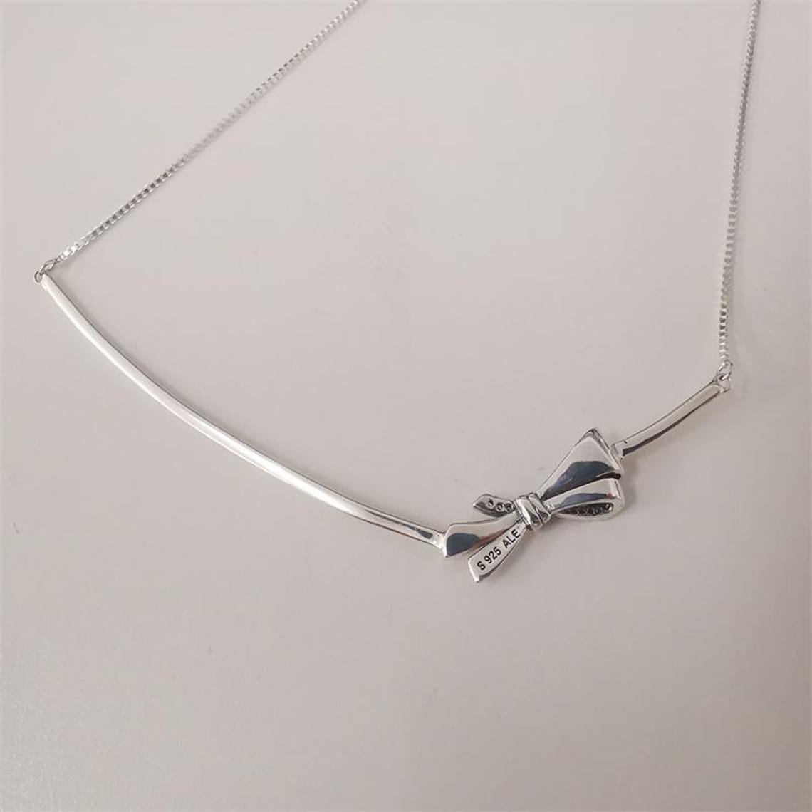 Pandora Necklace Brilliant Curved Bar - Etsy