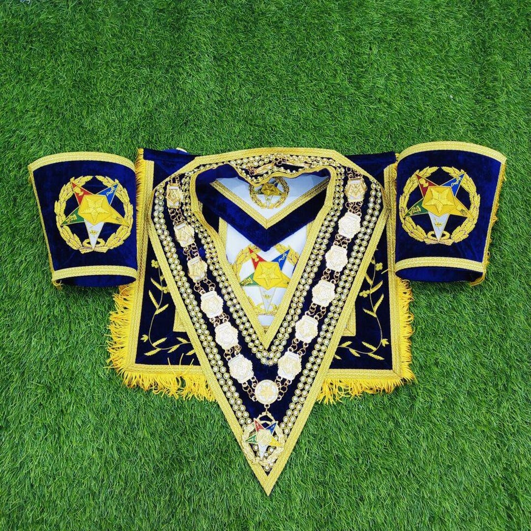 NEW Masonic Regalia Grand Associate Patron Apron With COLLAR & CUFF'S ...