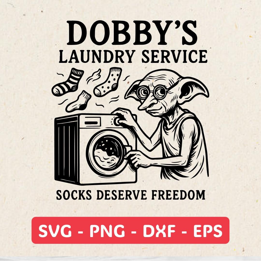 Dobby Laundry Sock Club Png Svg, Dobby Free Elf Png, Dobby T Shirt ...