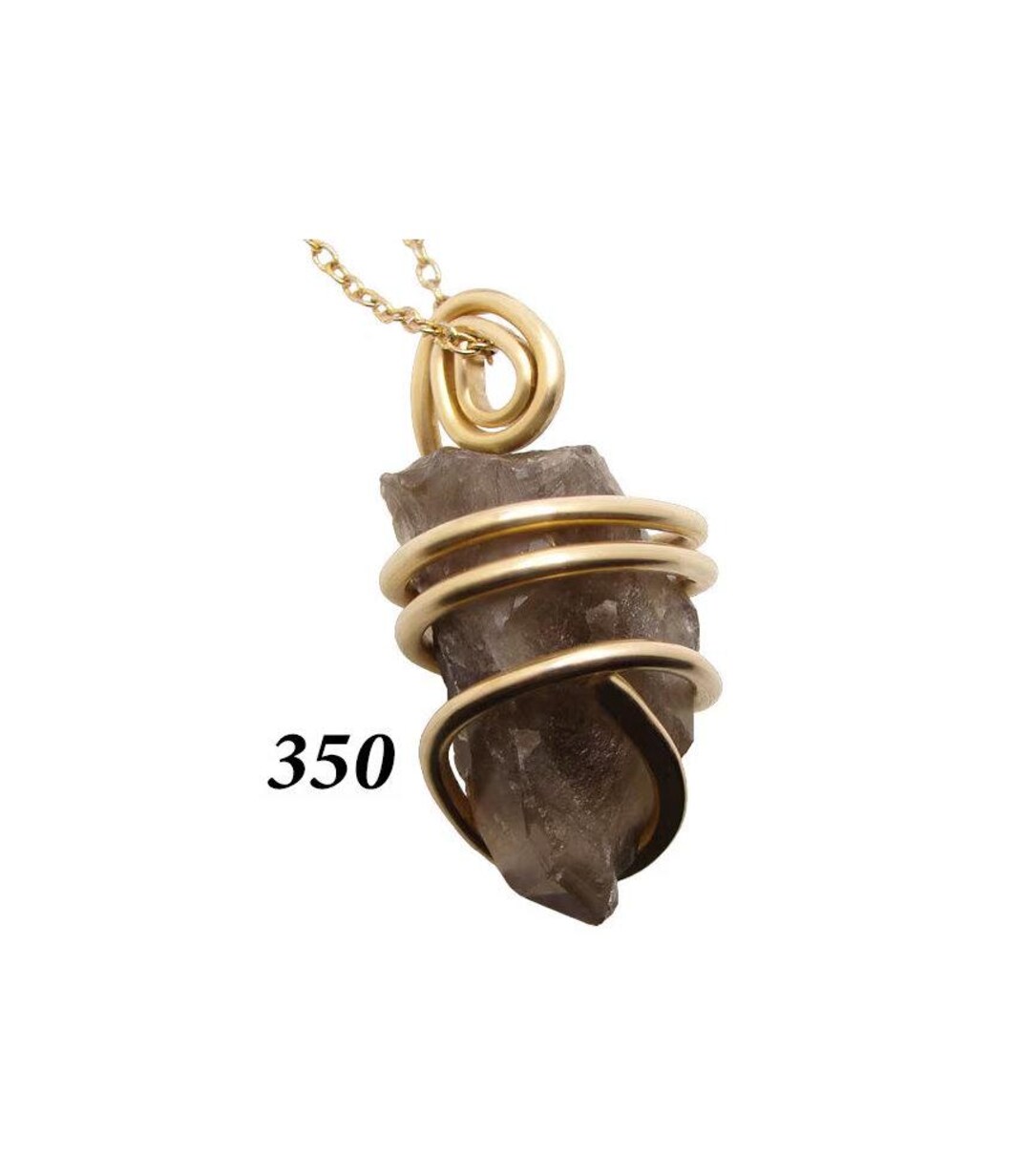 Grounding Pendant Dragon Quartz Raw Crystal Jewelry Real Smoky Quartz ...