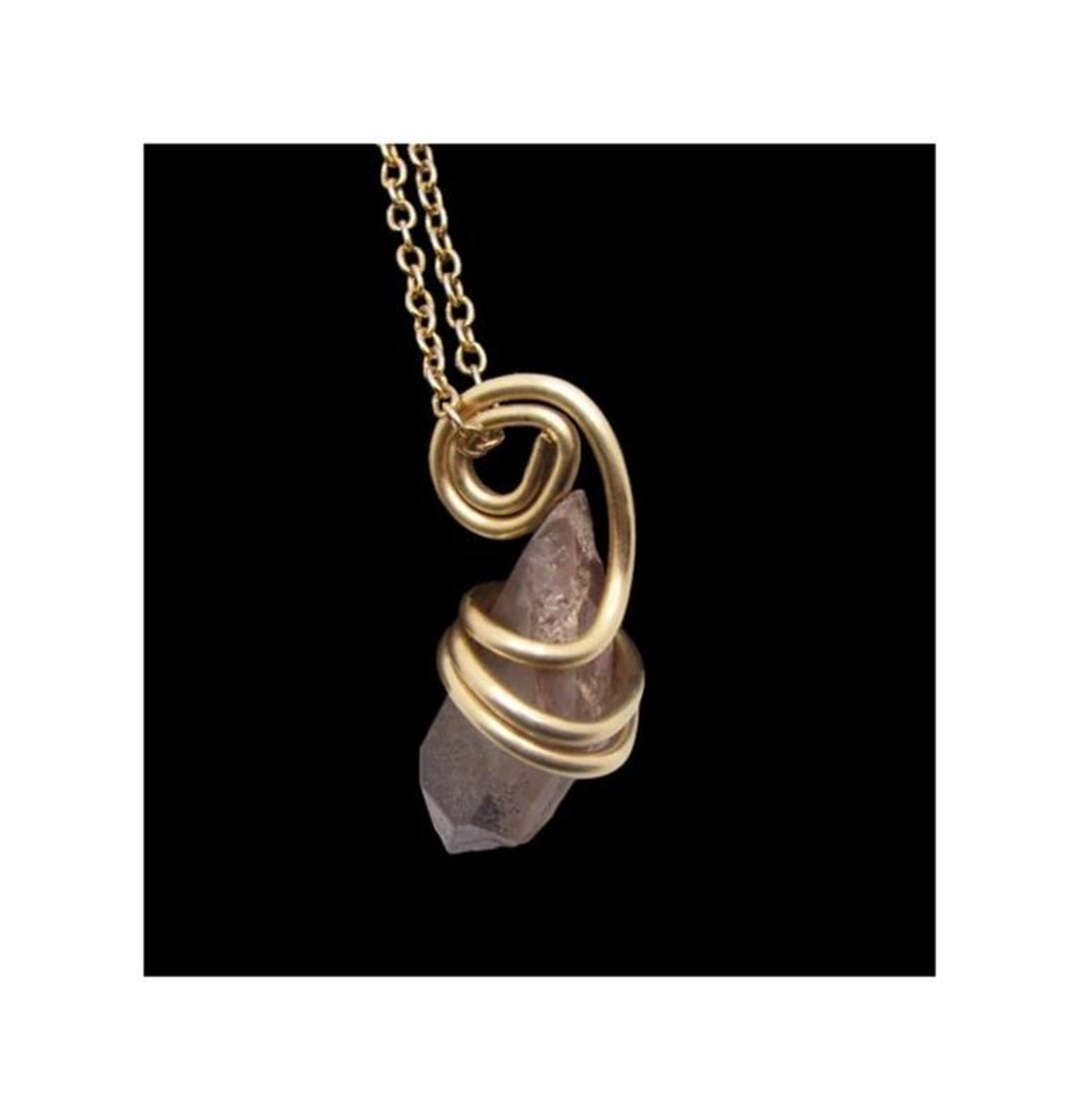 Grounding Pendant Dragon Quartz Raw Crystal Jewelry Real Smoky Quartz ...