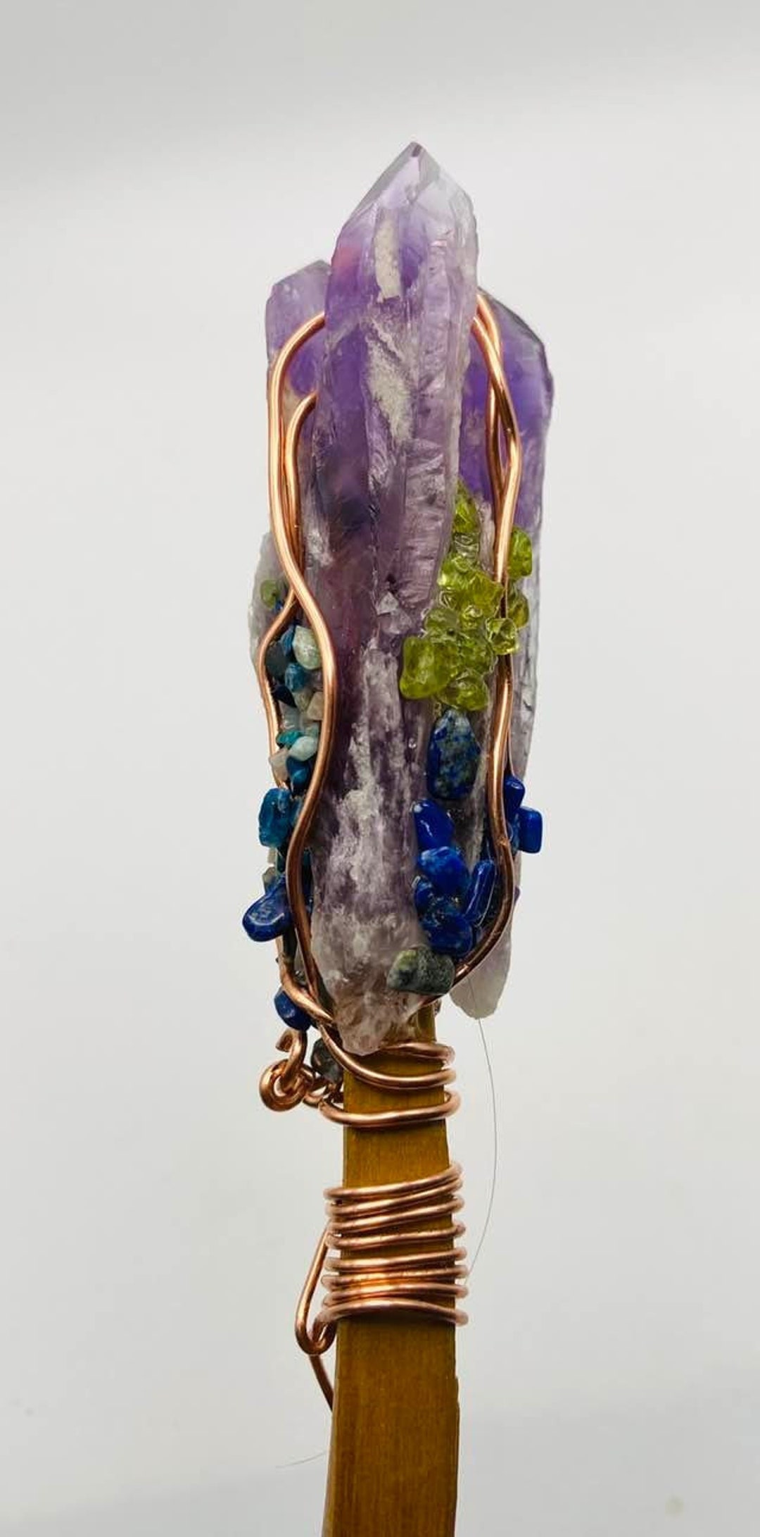 Root Amethyst Peridot Chrysocolla Lemurian Sphere Peridot Copper ...