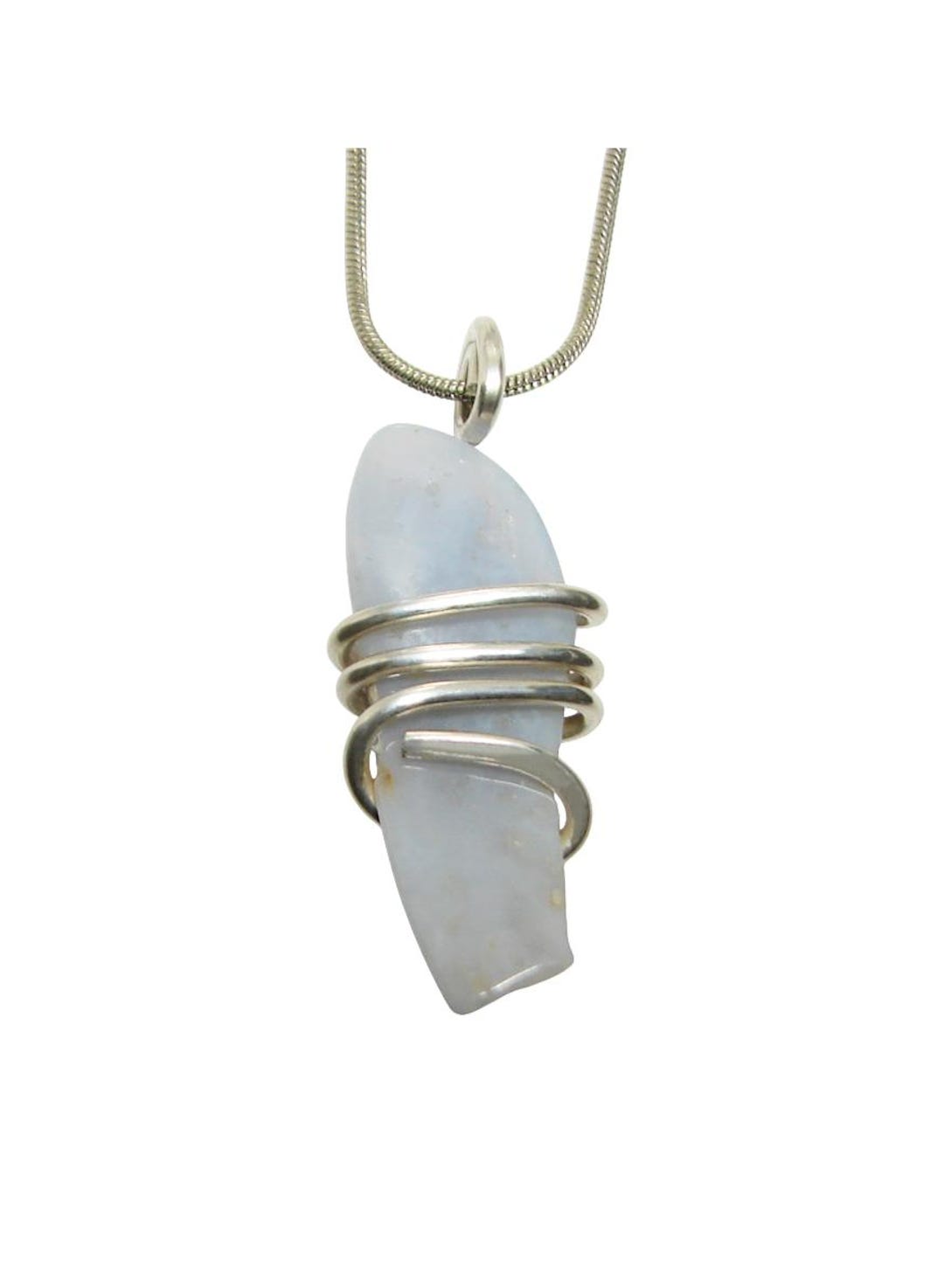 Genuine Ellensburg True Blue Agate Pendant Sterling Silver #125-127 ...