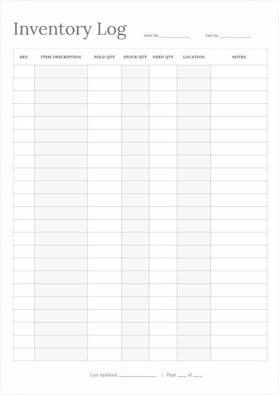 Inventory Tracker Printable PDF – Small Business Log Sheets in 4 ...