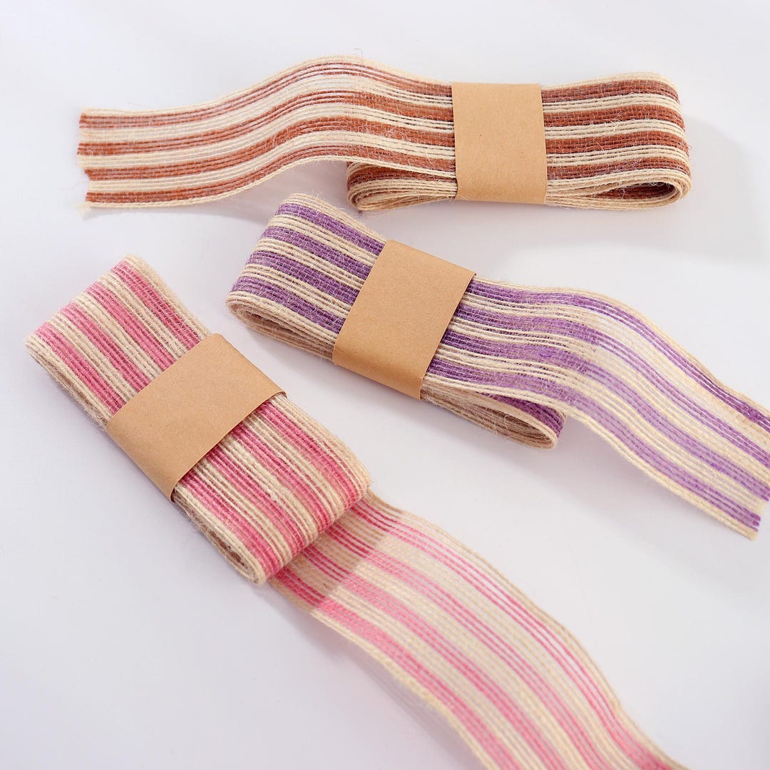 Hemp Linen Ribbon – 0.98" Ribbon, Handmade Macrame Ribbon, Sustainable ...