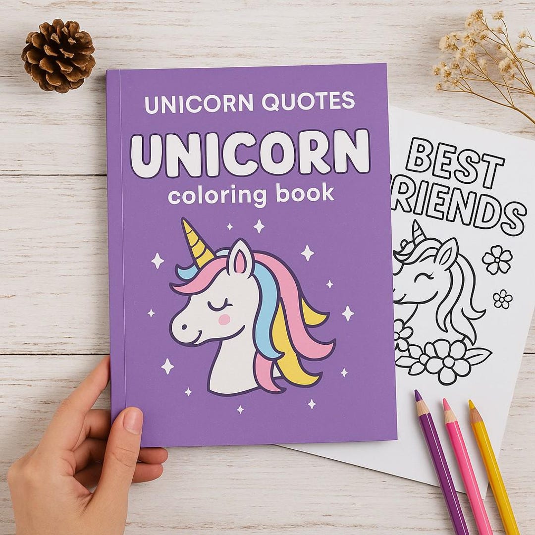 Unicorn Quotes Coloring Book - Inspirational Digital Download for Kids ...