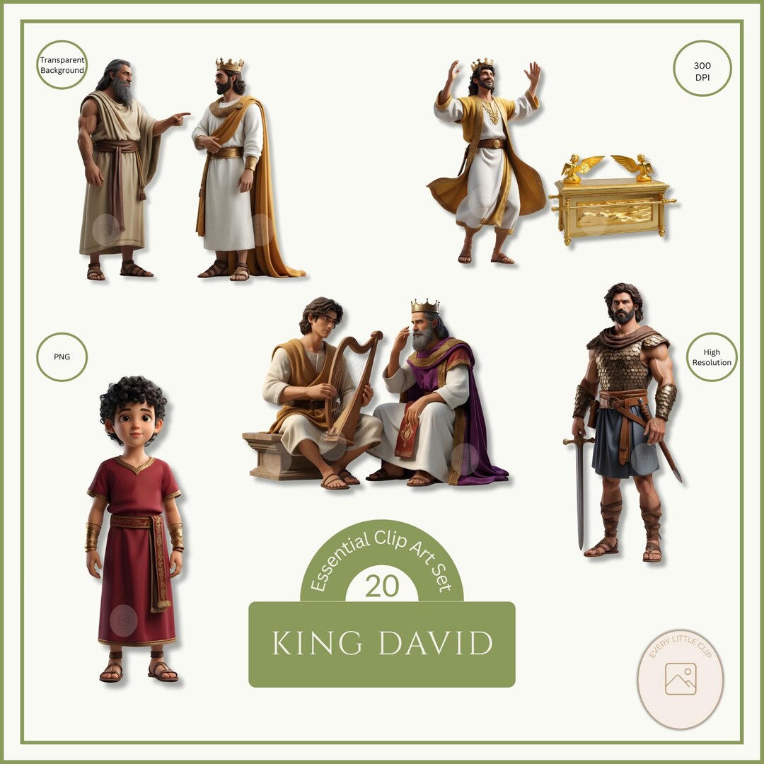 Kind David Clipart | Old Testament Characters PNG, Bible Story ...
