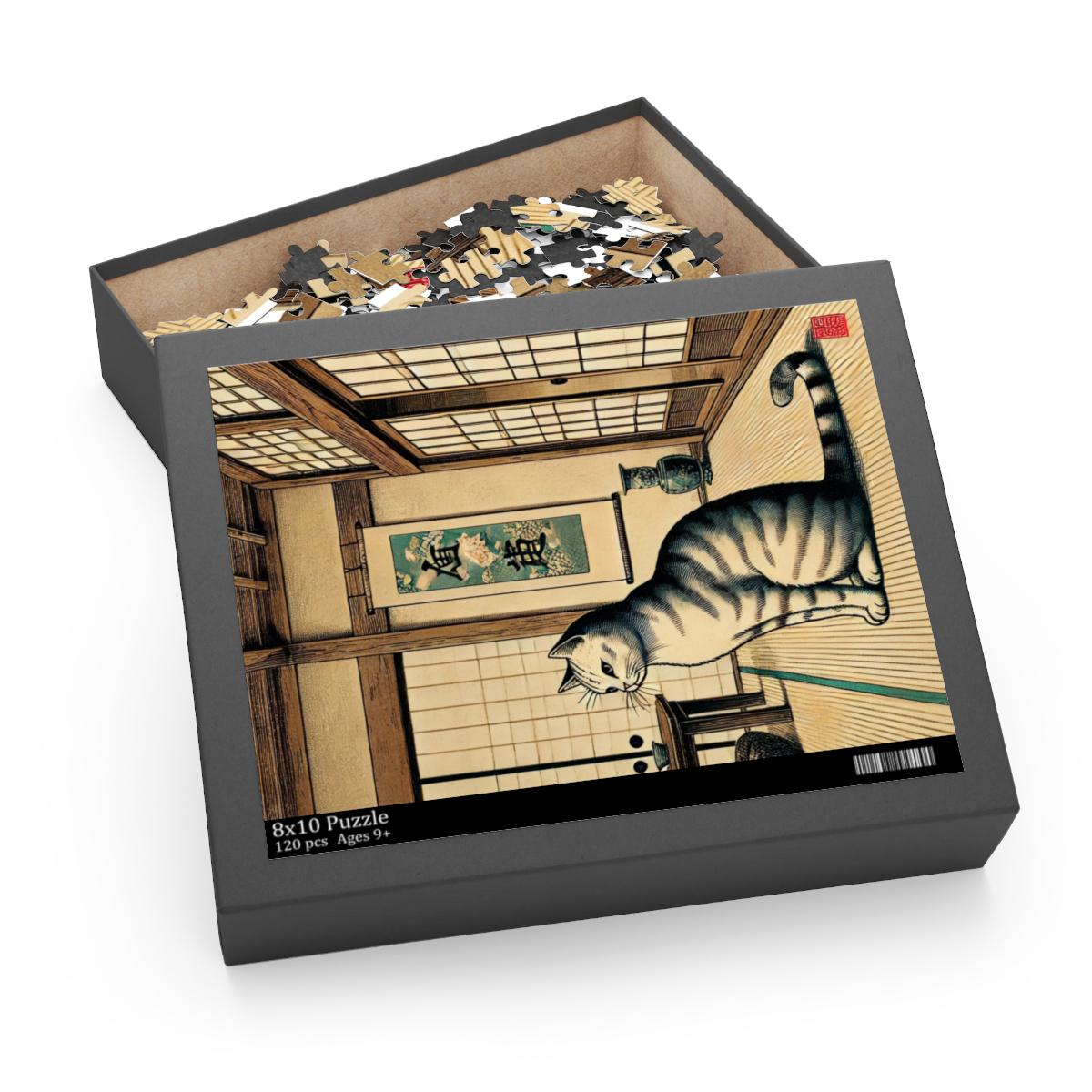 Japanese Ukiyoe Cat Puzzle - Etsy