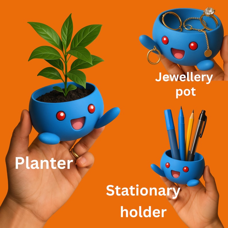 Oddish Pokemon Planter - Cute 3D Printed Plant Pot - Succulent Cactus ...