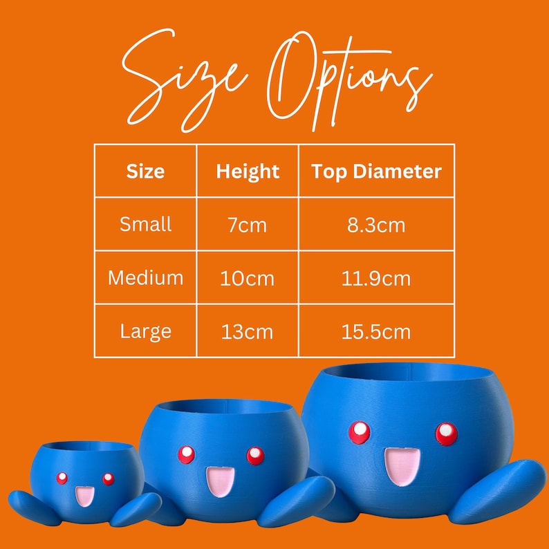 Oddish Pokemon Planter - Cute 3D Printed Plant Pot - Succulent Cactus Flower Vase - Nerdy Geek ...