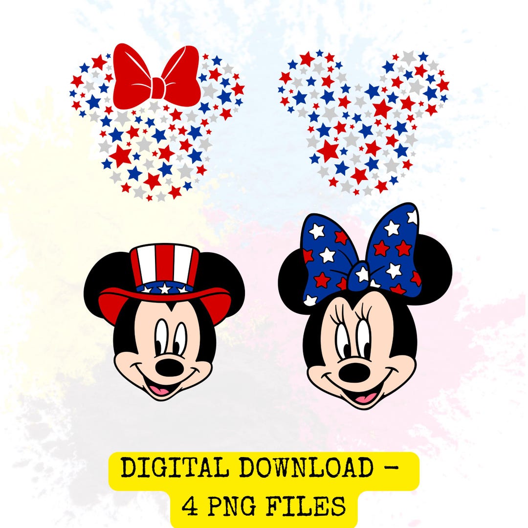 Mickey Minnie 4th of July PNG, Patriotic Disney Bundle, Mickey Mouse ...