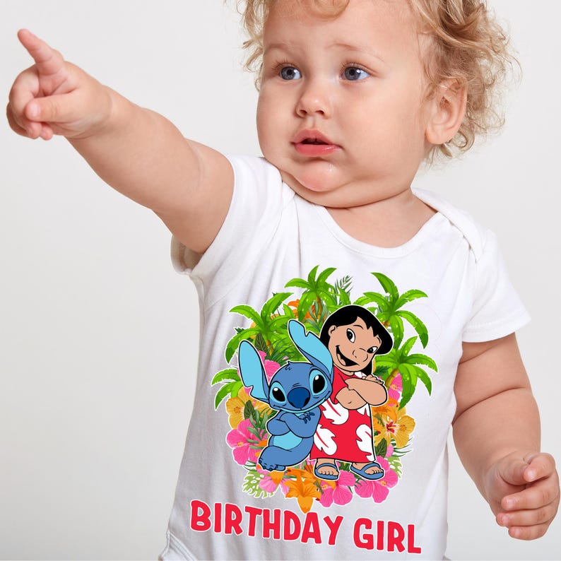 Custom Lilo and Stitch Birthday Girl PNG Design Bundle Editable With ...