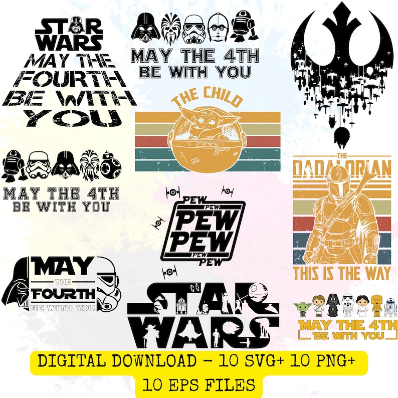 Star Wars SVG PNG Design Bundle, May the Fourth Be With You, Digital ...