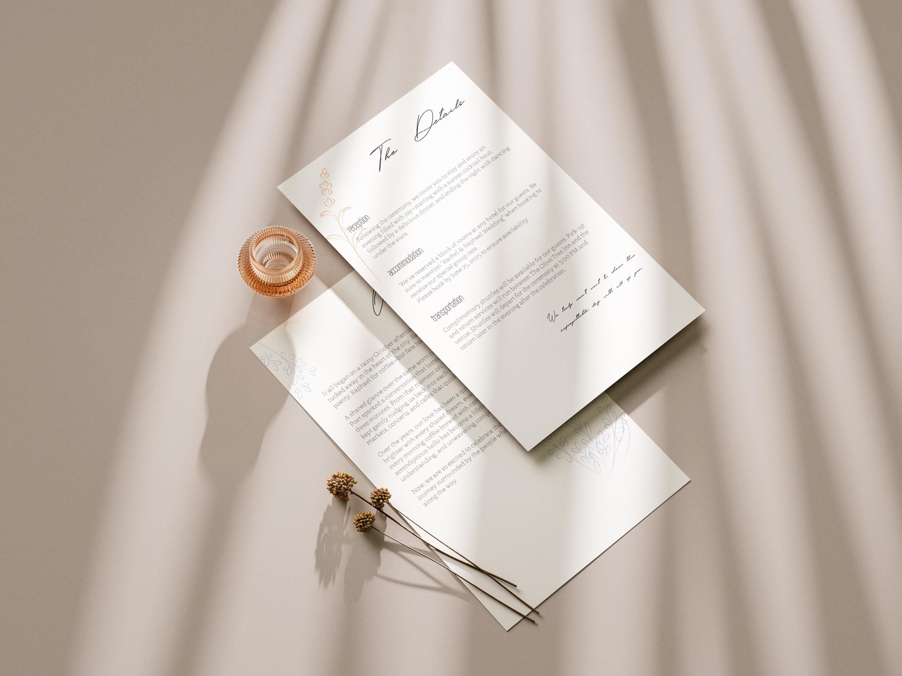 Floral Wedding Canva Template Bundle – Minimal Botanical Invitation ...