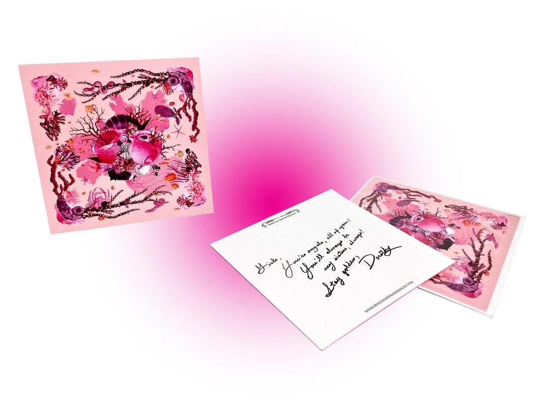 Reef Note Card Pink - Etsy