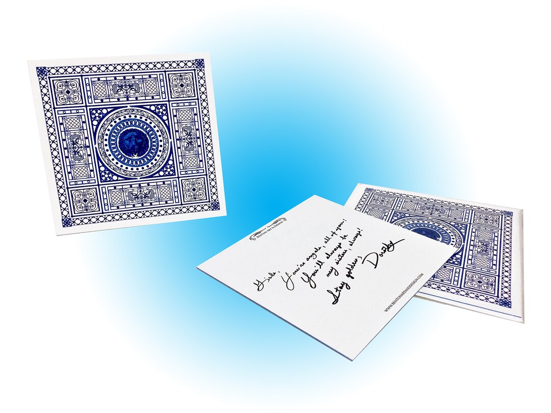 Cage Note Card - Blue - Etsy