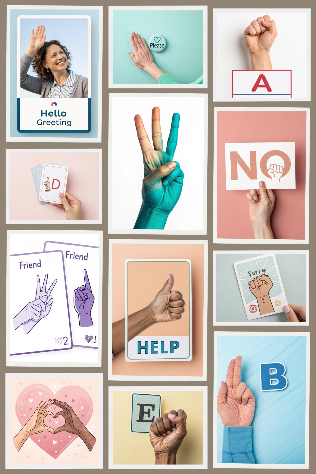 American Sign Language (ASL) Flashcards, PNG.PDF - Etsy