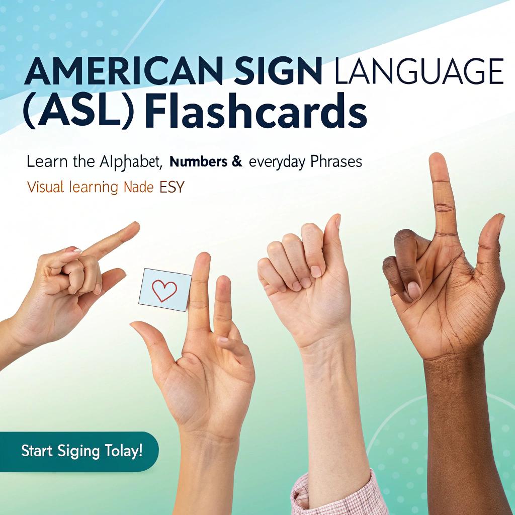 American Sign Language (ASL) Flashcards, PNG.PDF - Etsy