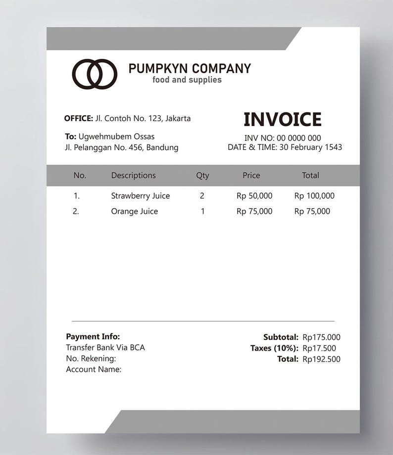 Editable Invoice Template for Small Business – Canva Invoice for ...