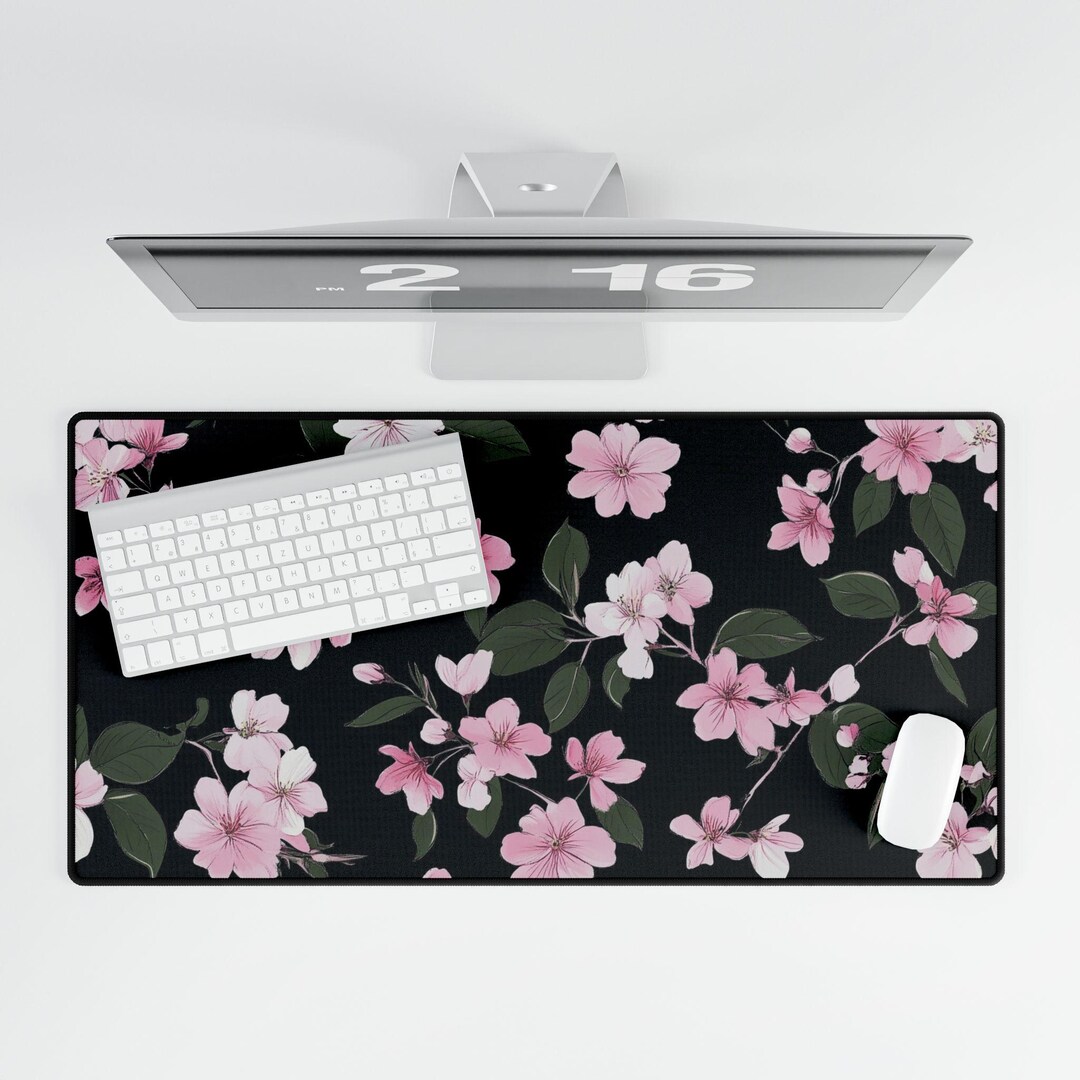 Cherry Blossom Desk Mat - Unique Office Decor, Japanese Inspired Desk ...