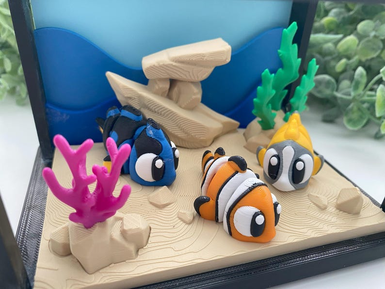 FISH TANK PLAYSET-3D Printed-articulating-flexi Fidget-sensory Toy-adhd ...