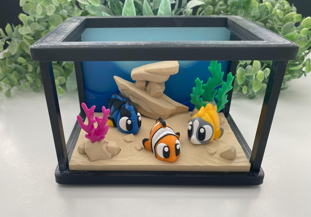 FISH TANK PLAYSET-3D Printed-articulating-flexi Fidget-sensory Toy-adhd ...