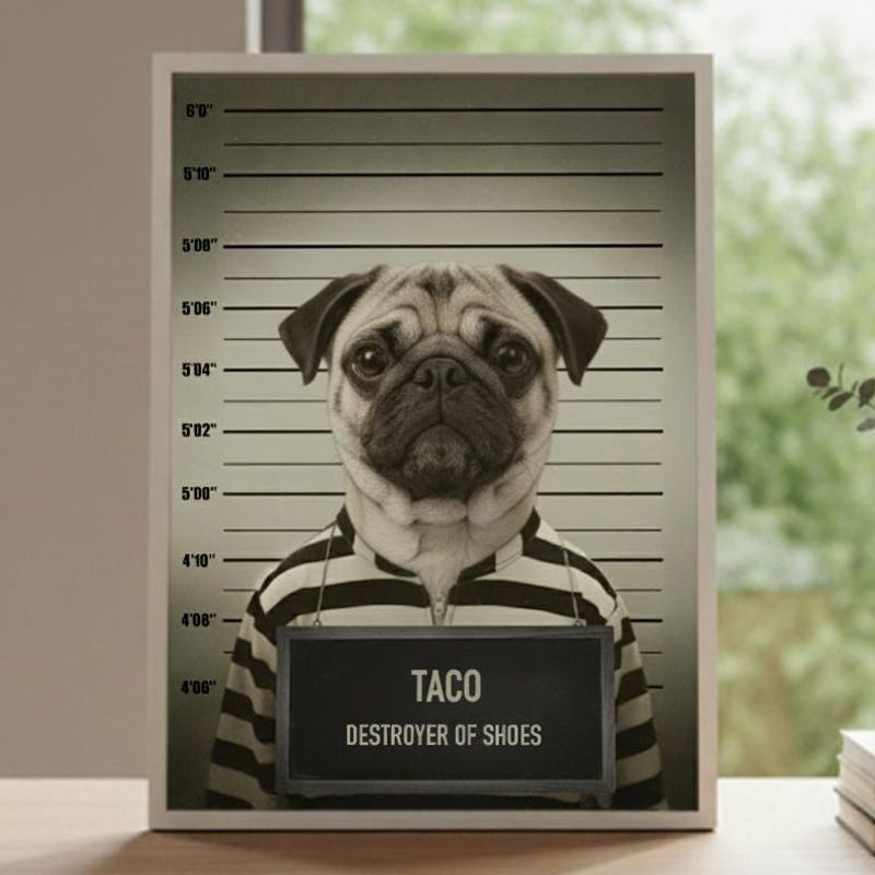 Funny Custom Dog Mugshot - Etsy
