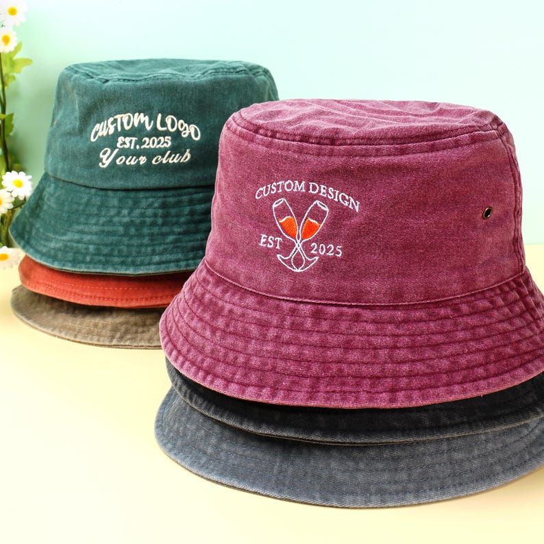 Custom Logo Bucket Hats, Vintage Hats, Bachelorette Party Gifts ...