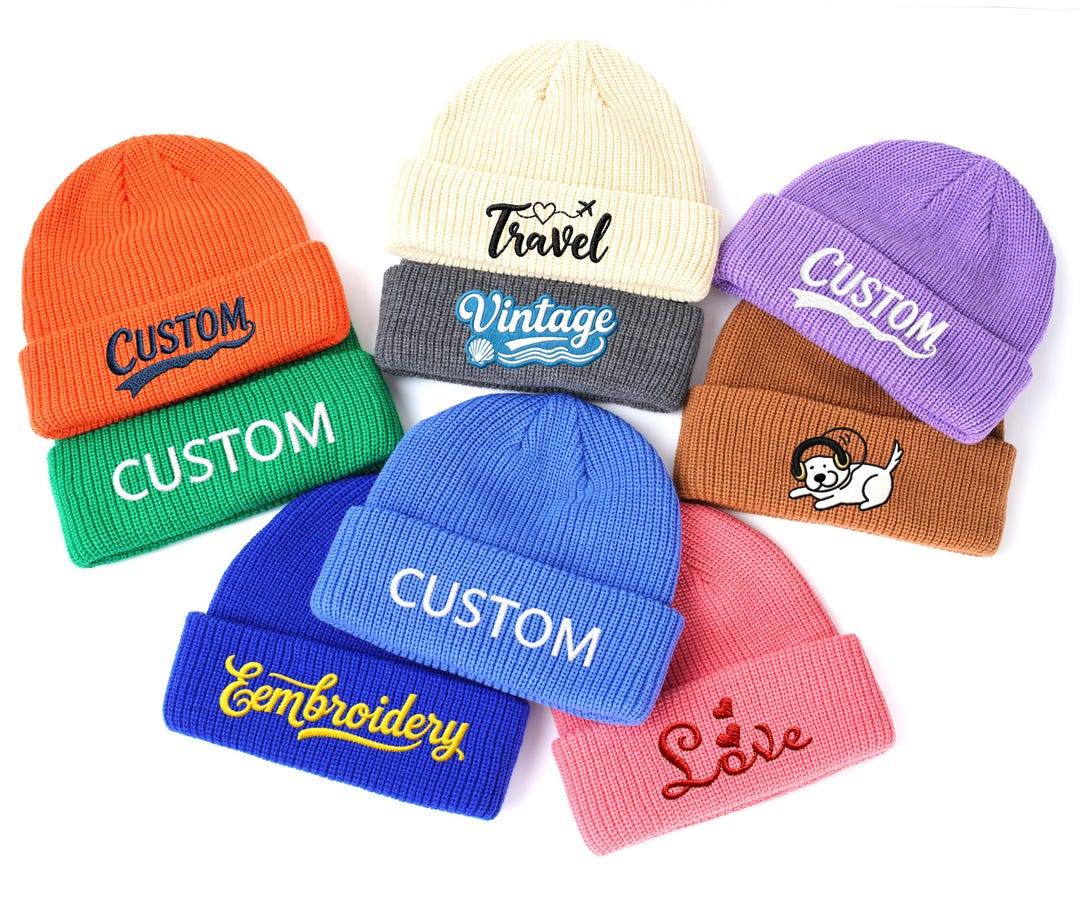Personalized Embroidered Winter Hat, Custom Text/logo, Classic Winter ...