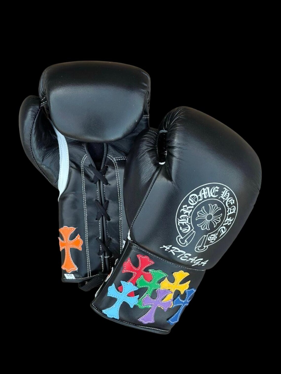 Custom Cross Boxing Gloves: Chrome Hearts Inspired Sparring Training ...
