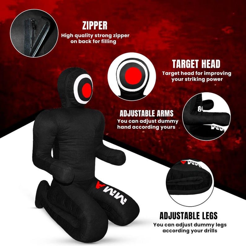 MMA BJJ Wrestling Grappling Self Defense Training Canvas Dummy UNFILLED ...