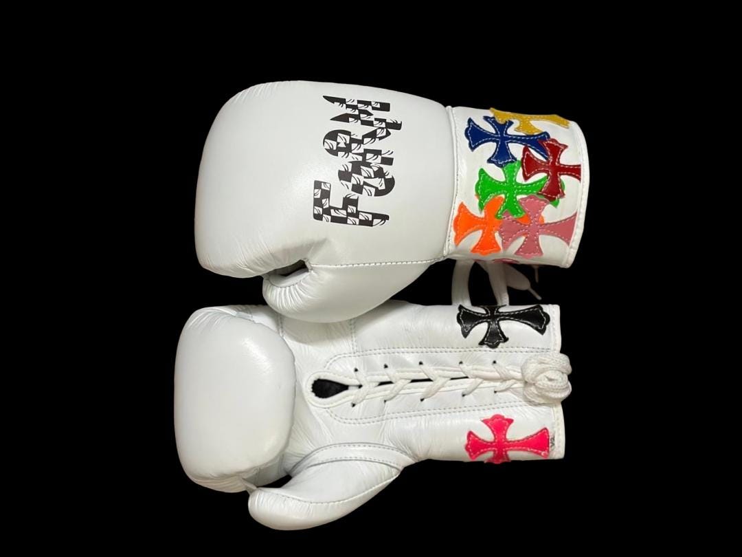 Custom Cross Boxing Gloves: Chrome Hearts Inspired Sparring Training ...