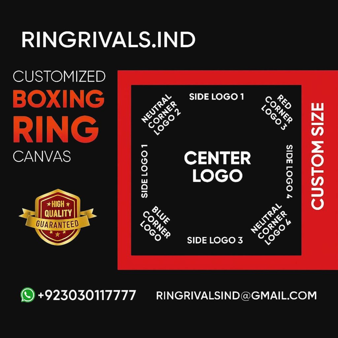Custom Boxing Ring Canvas, Sponsor Logos, Personalized Event Mat, Any ...
