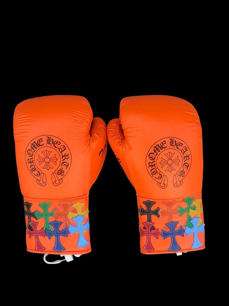 Custom Cross Boxing Gloves: Chrome Hearts Inspired Sparring Training ...