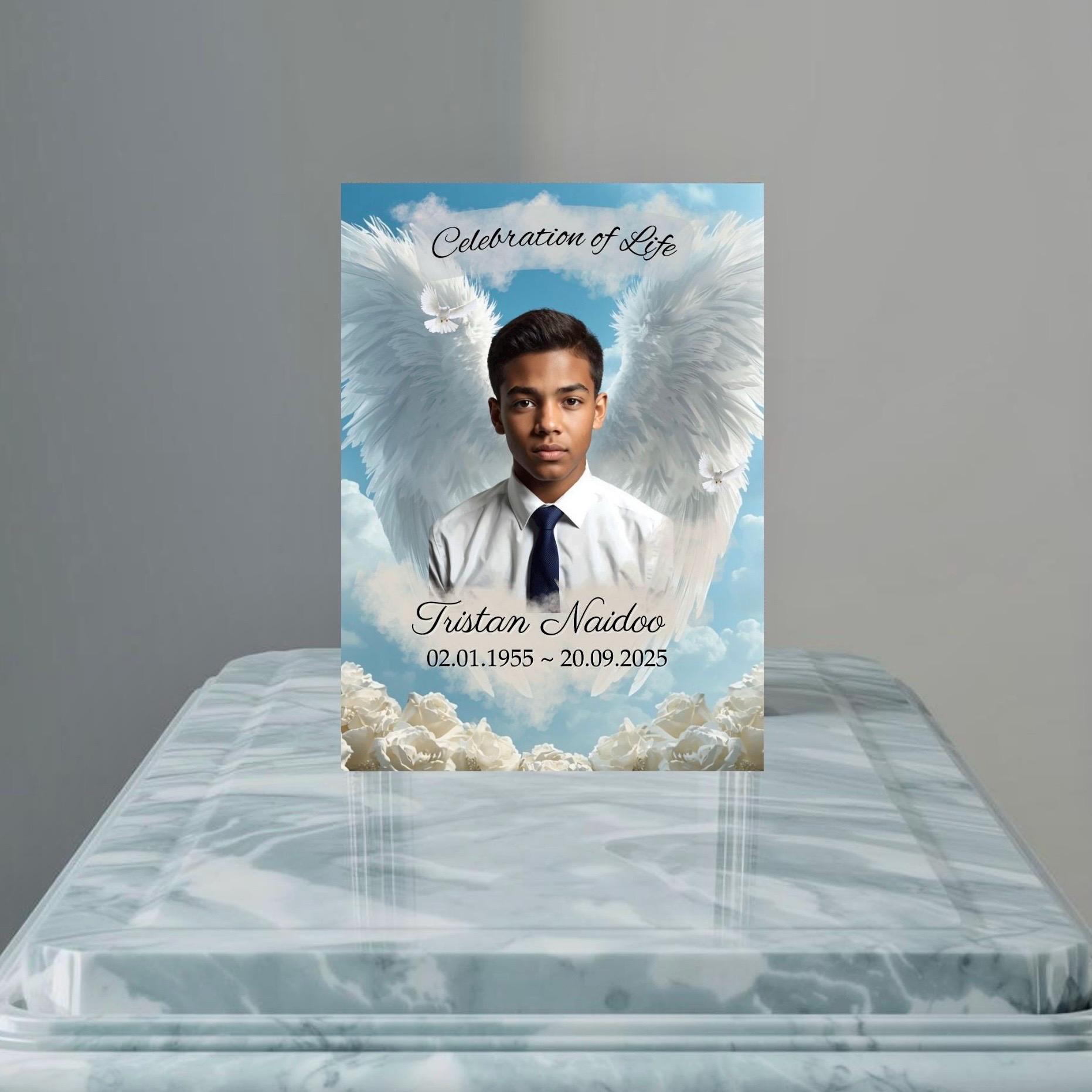 Angel Wings Funeral Program Bundle | Memorial Announcement Set - Etsy